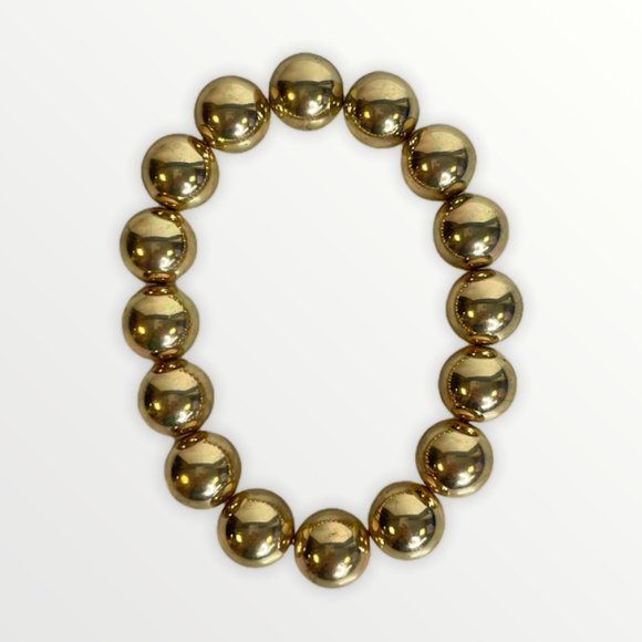 Jewelry | Plastic Large Beaded Gold Toned Bracelet | Poshmark